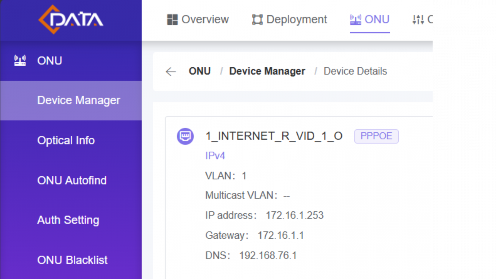 Citraweb.com : Konfigurasi ONU Terpusat Dengan OLT C-Data
