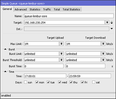 Citraweb.com : Limitasi Bandwidth Berdasarkan Waktu